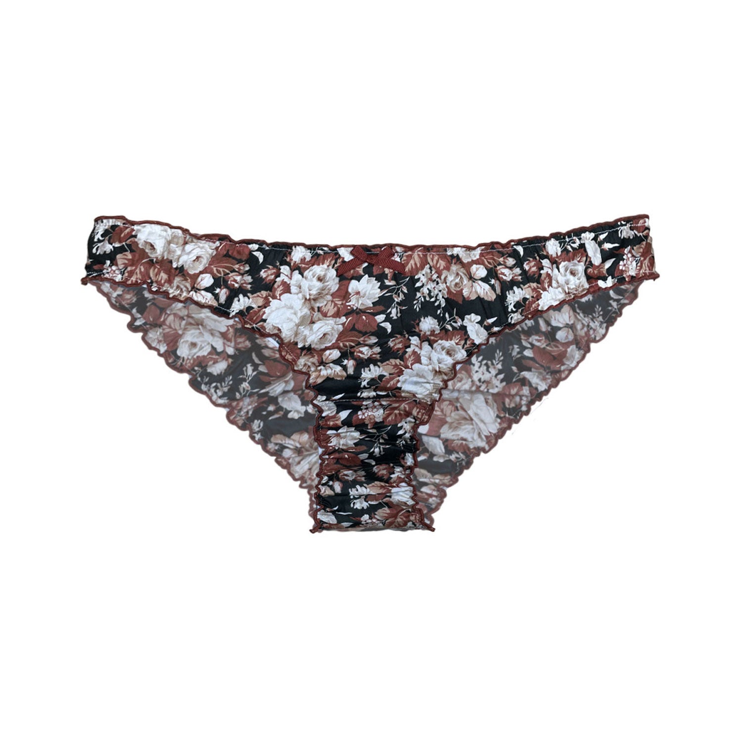 Ruffle knickers in cotton autumn rose - cotton underwear by Eco Intimates