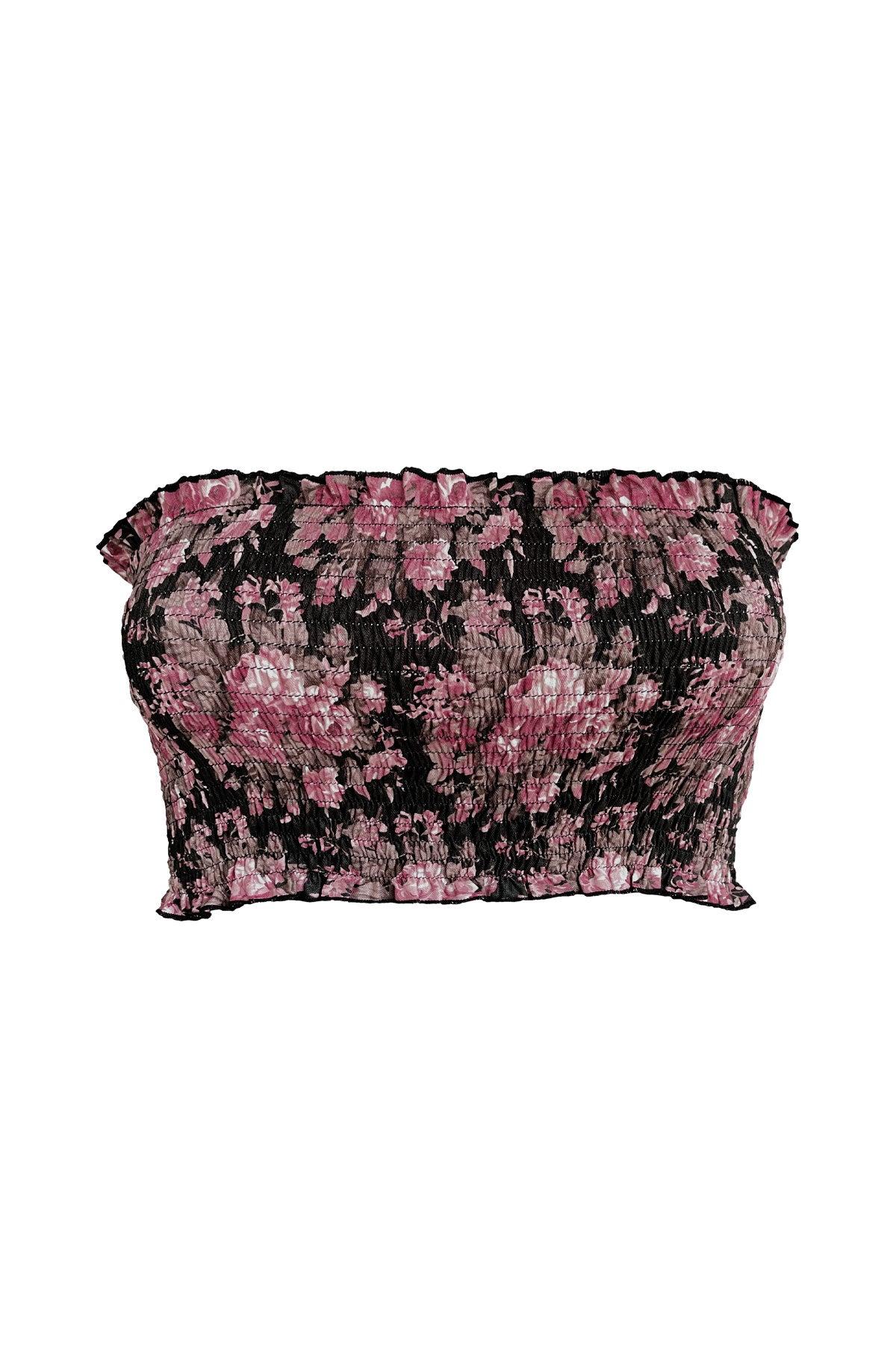 Organic cotton bandeau bra in dark floral - Eco Intimates